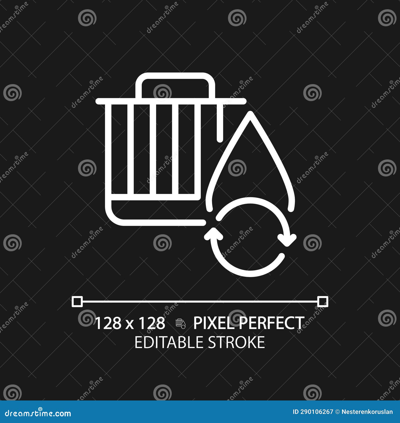 2D Customizable Thin Line White Car Oil Filter Icon Stock Vector ...