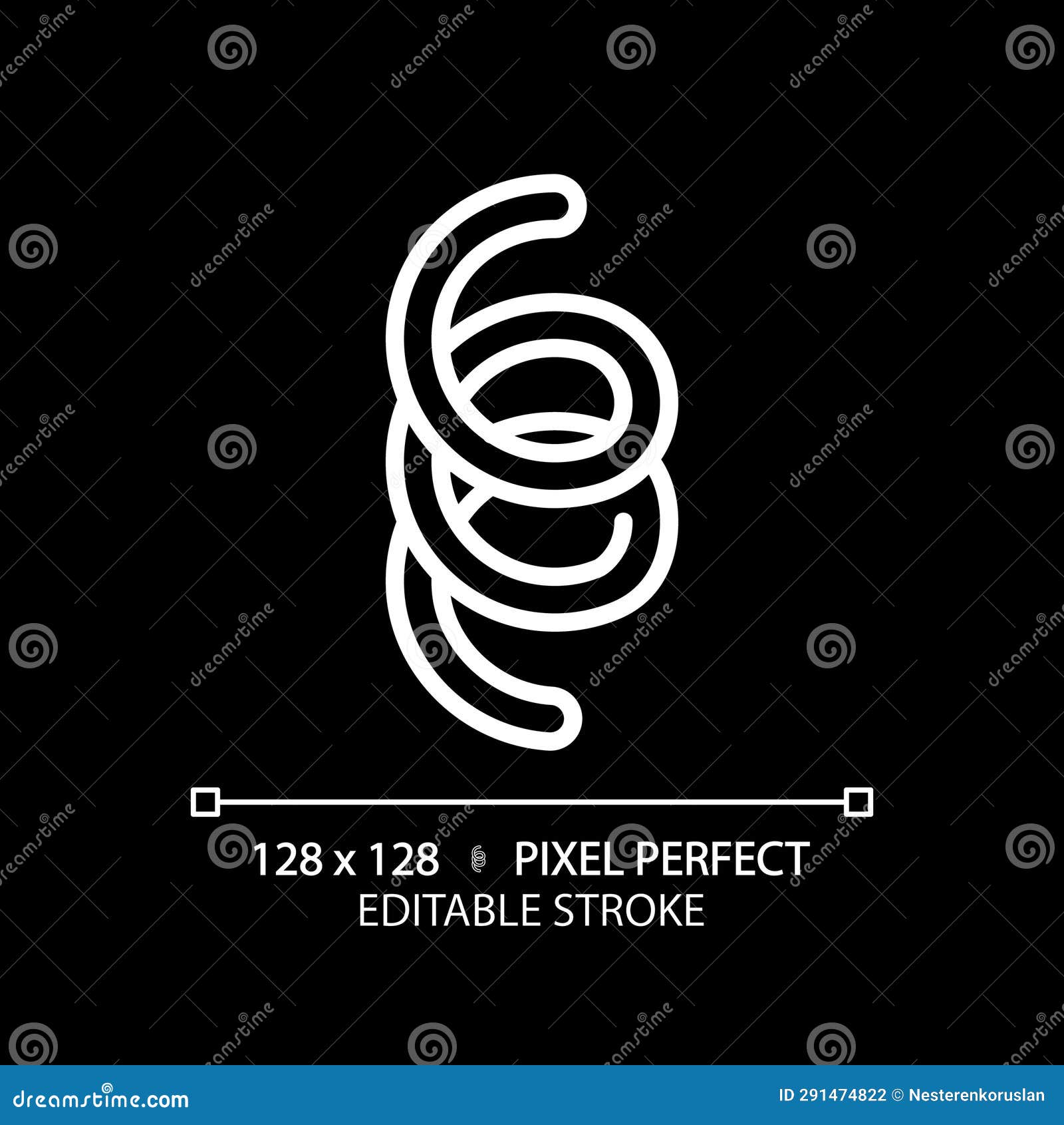 2D Customizable Thin Line White Spirochete Icon Stock Illustration ...