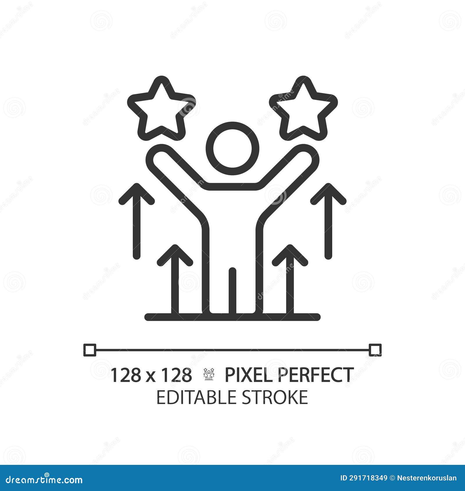 2D Customizable Thin Linear Black Self Motivation Icon Stock ...