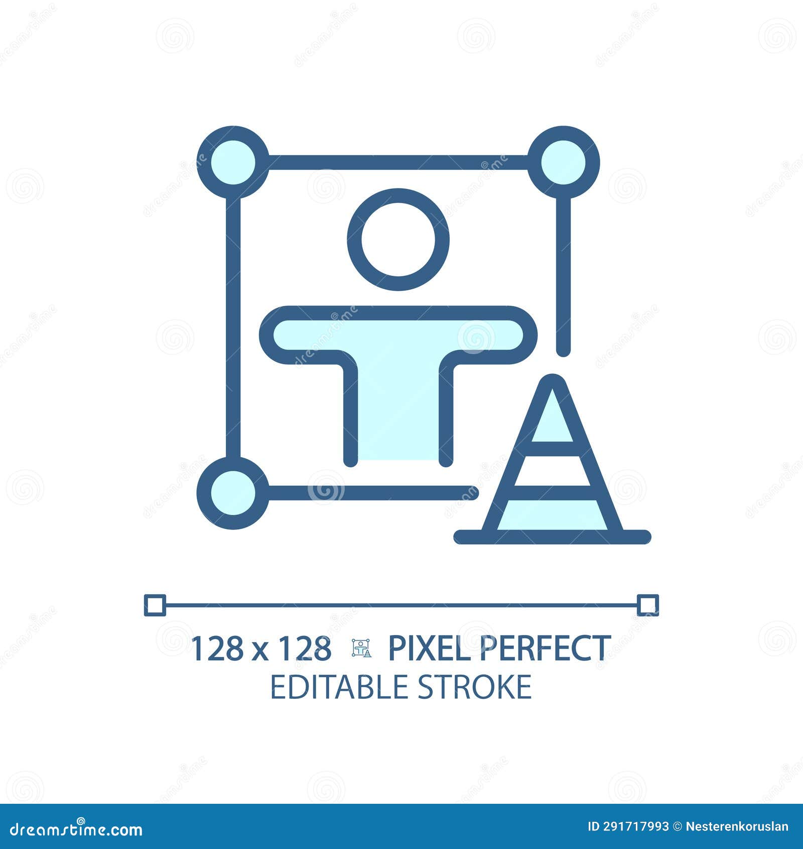 2D Customizable Thin Linear Blue Accountability Icon Stock Illustration ...