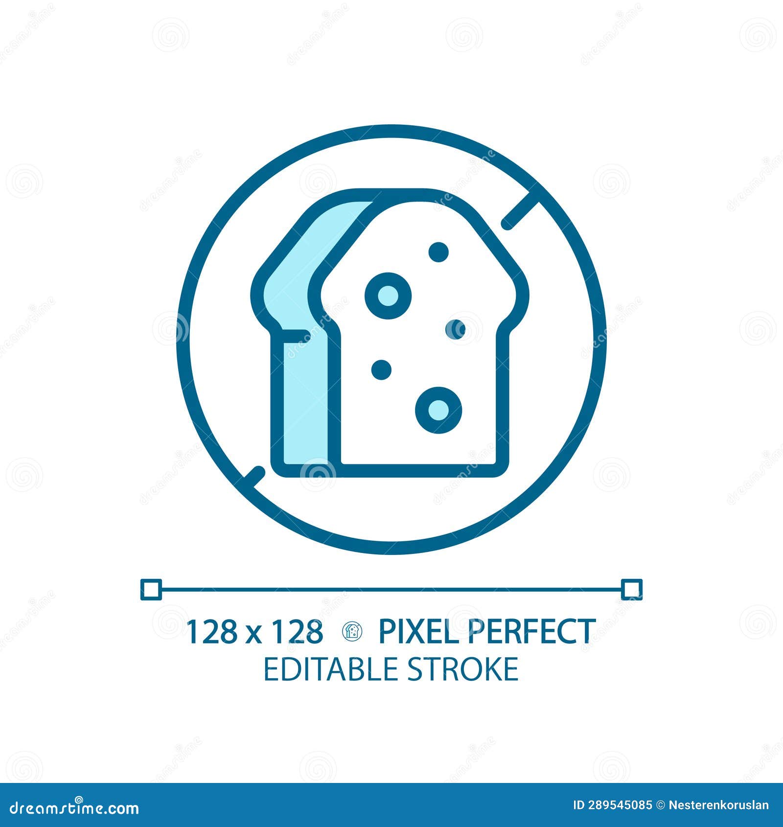 2D Customizable Thin Linear Blue Bread Free Icon Stock Vector ...