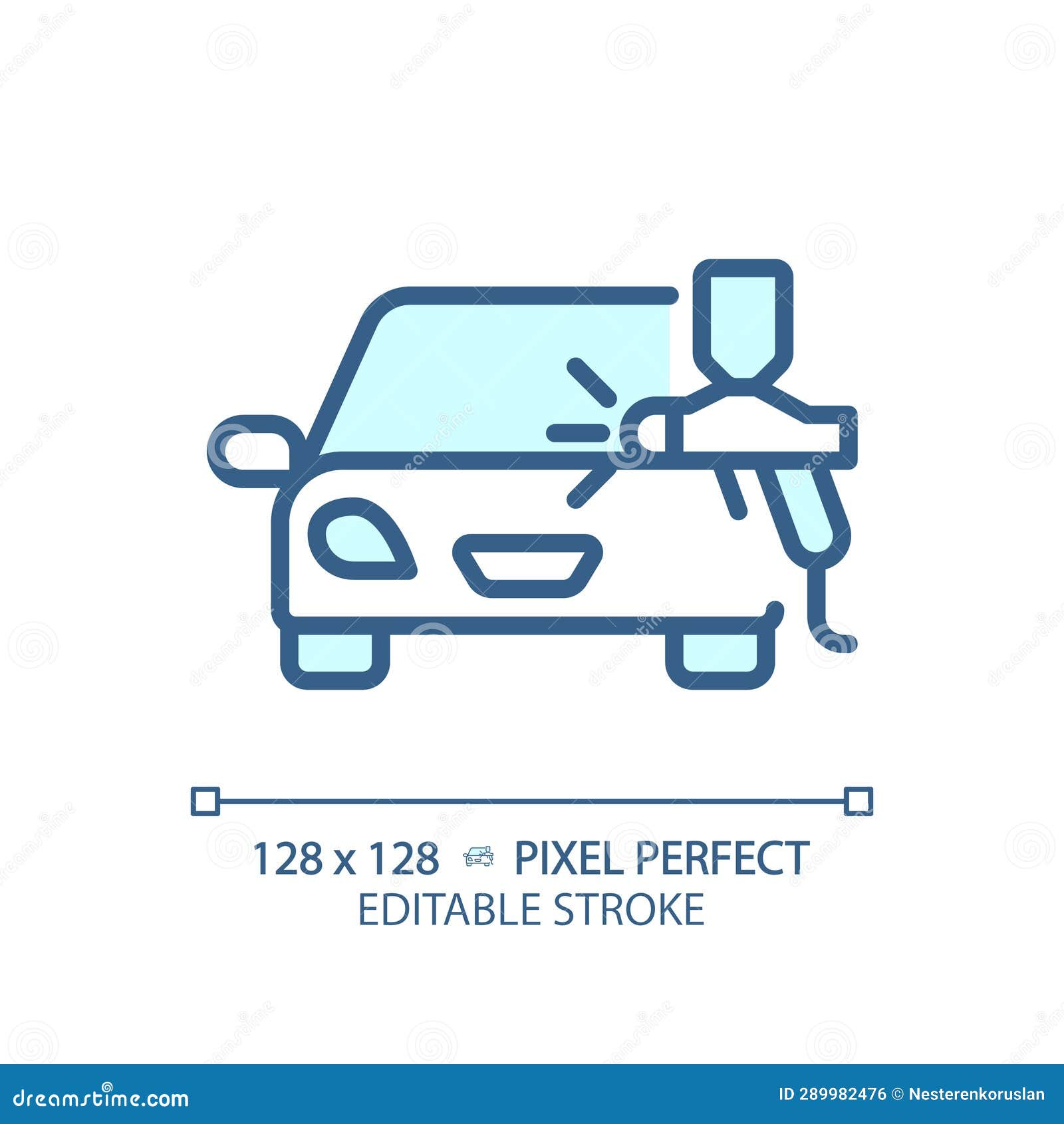 2D Customizable Thin Linear Blue Car Paint Icon Stock Illustration ...