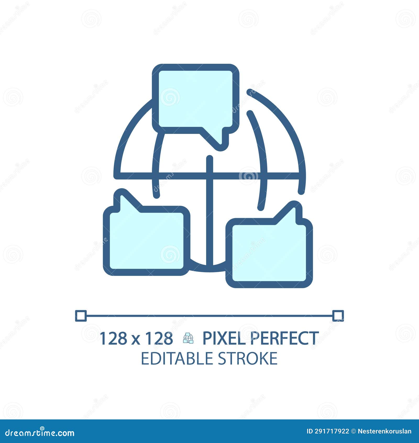 2D Customizable Thin Linear Blue Collaboration Icon Stock Illustration ...