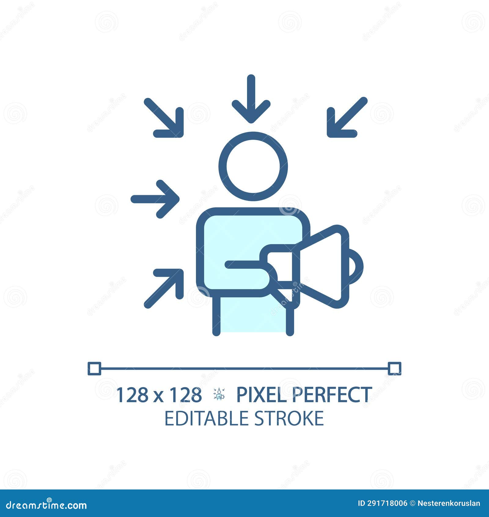 2D Customizable Thin Linear Blue Promotion Icon Stock Illustration ...