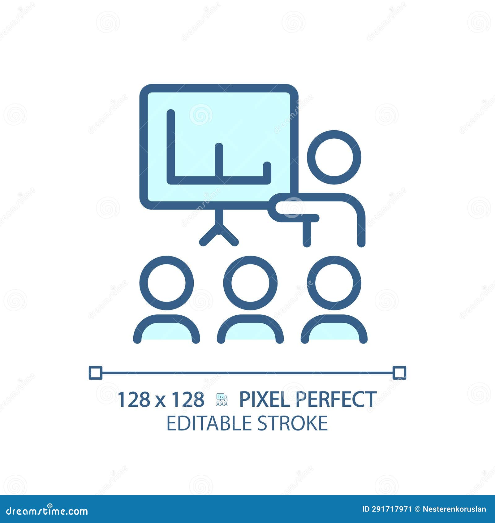 2D Customizable Thin Linear Blue Public Speaking Icon Stock ...