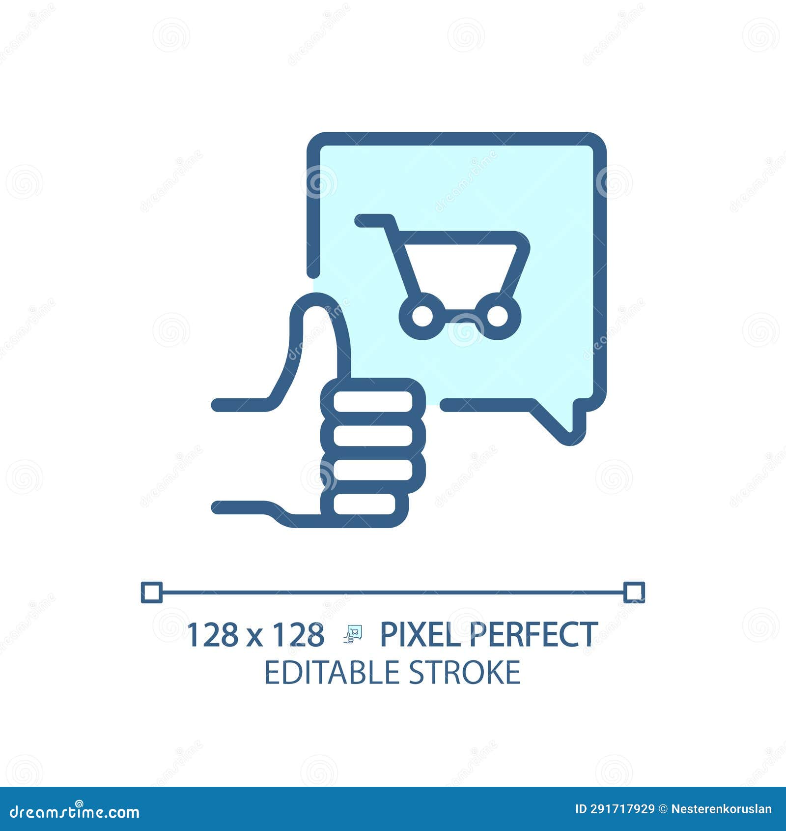 2D Customizable Thin Linear Blue Purchase Decision Icon Stock Vector - Illustration of inventory ...