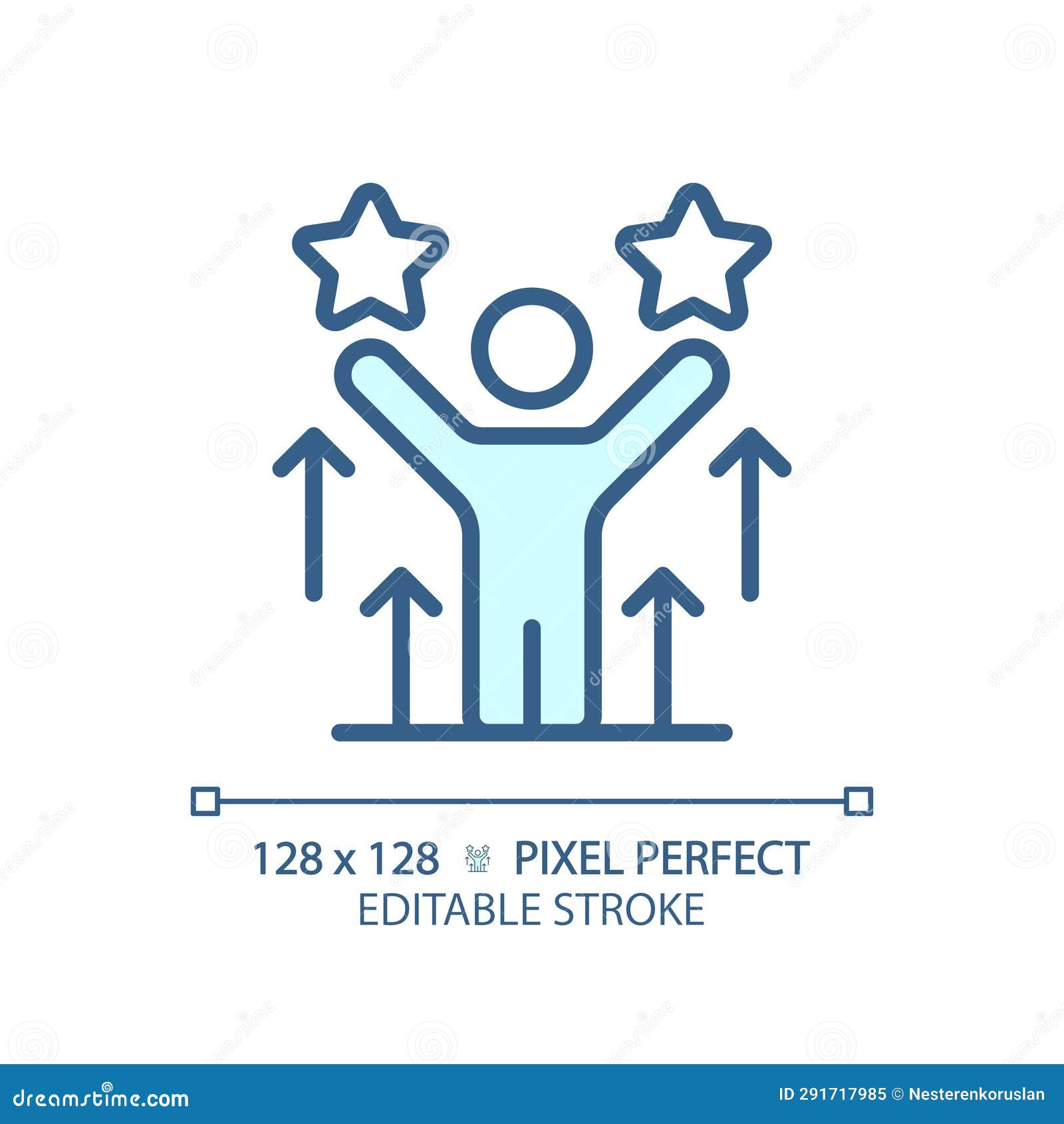 2D Customizable Thin Linear Blue Self Motivation Icon Stock ...