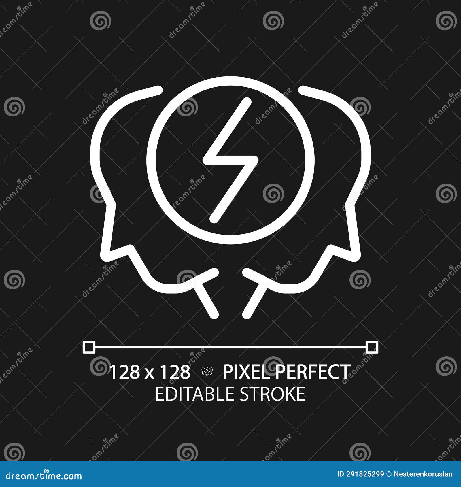 2D Customizable Thin Linear White Conflict Resolution Icon Stock ...