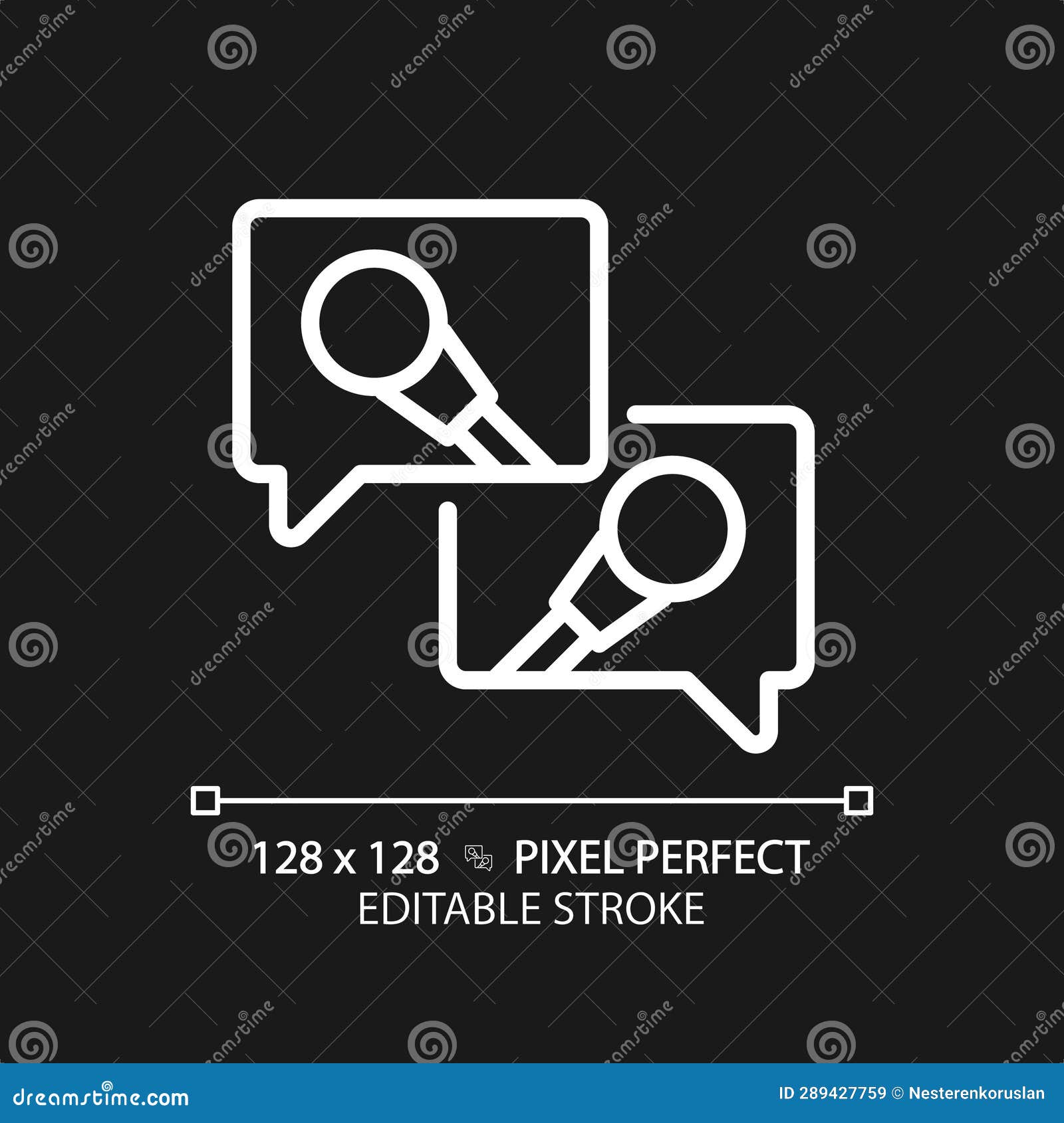 2D Customizable Thin Linear White Media Interview Icon Stock ...