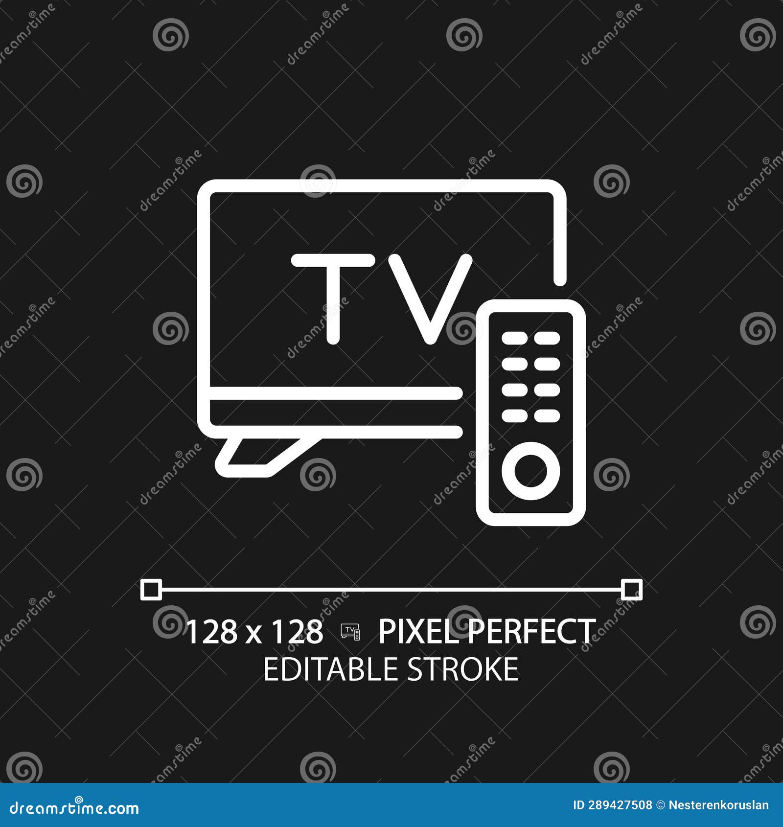 2D Customizable Thin Linear White Television Set Icon Stock ...