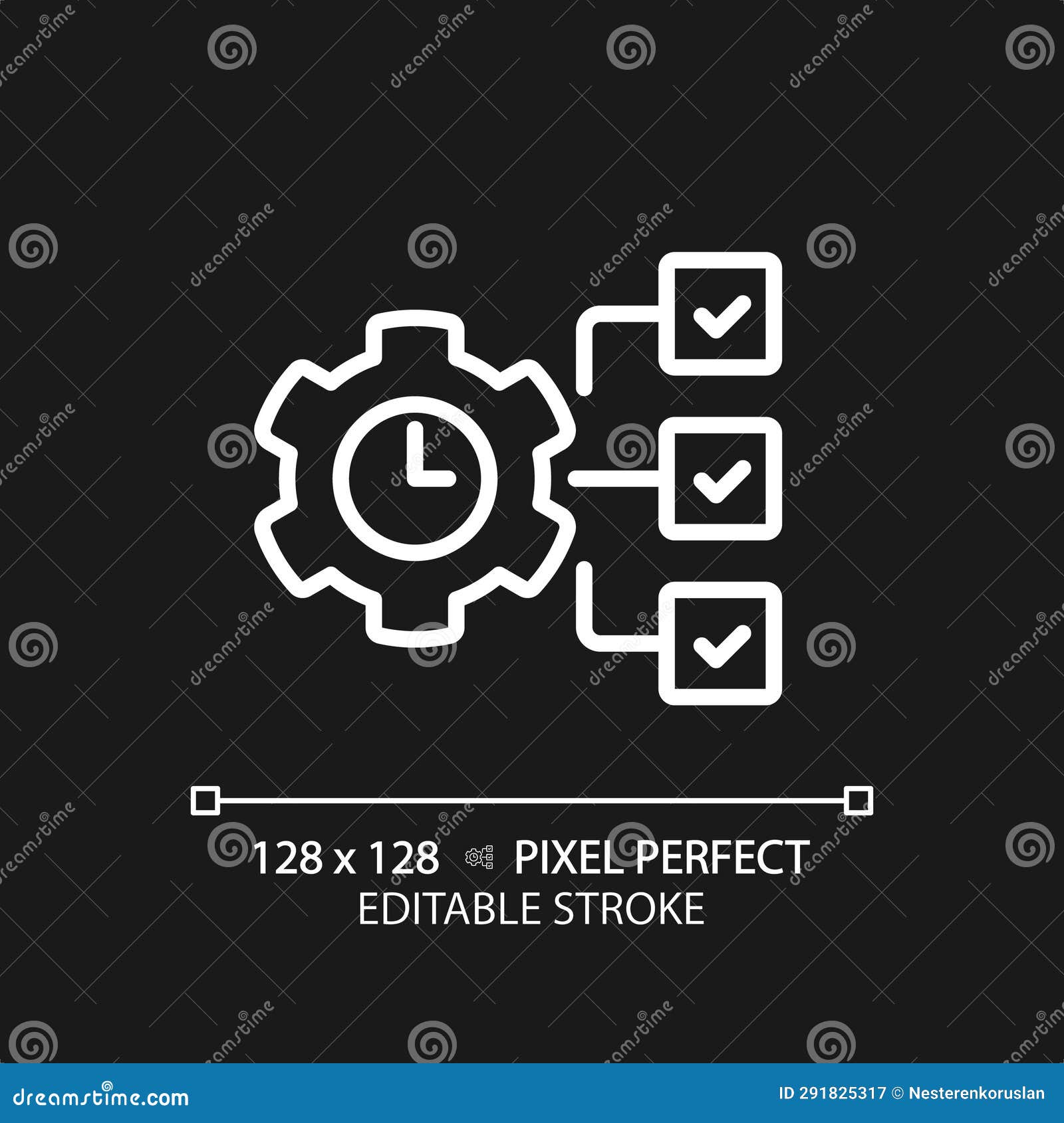 2D Customizable Thin Linear White Time Management Icon Stock ...