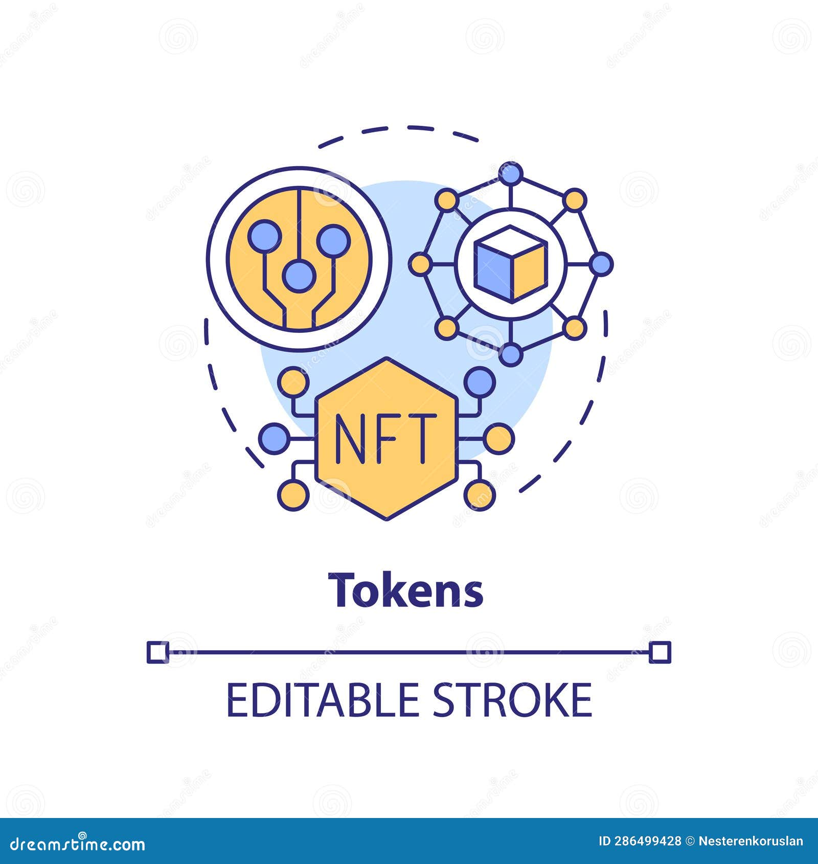 2D Customizable Tokens Line Icon Concept Stock Illustration ...