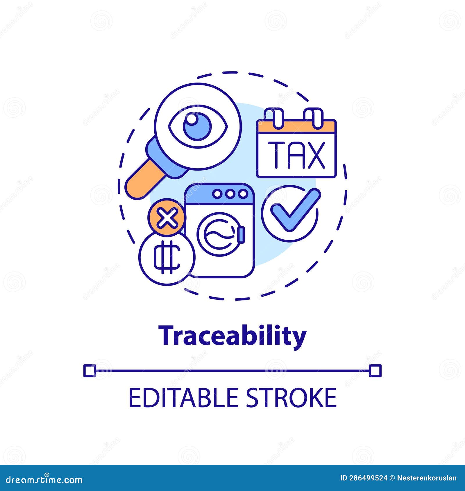 Traceability Outline Icon. Simple Linear Element Illustration. Isolated ...