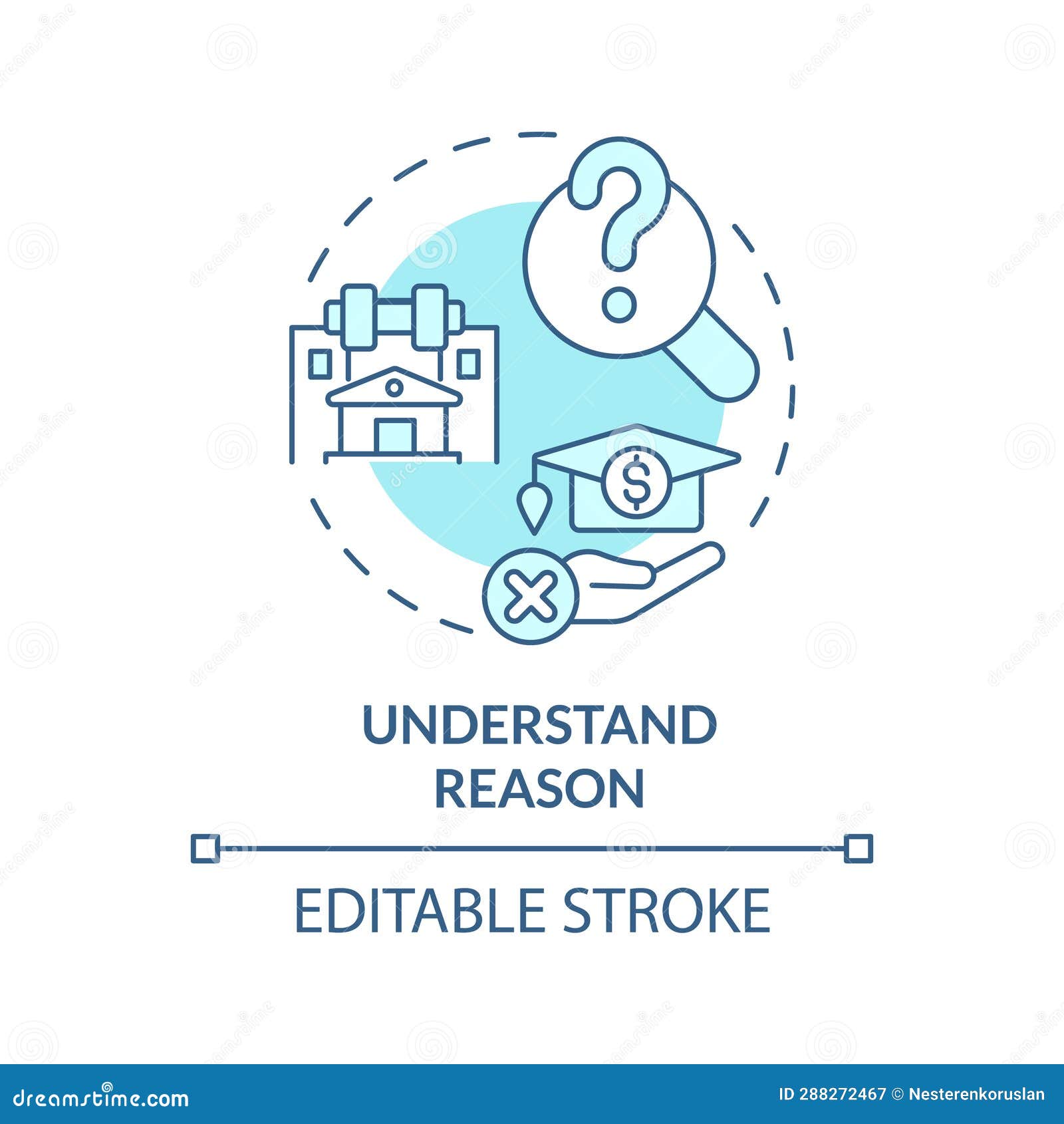 2D Customizable Understand Reason Line Icon Concept Stock Illustration ...