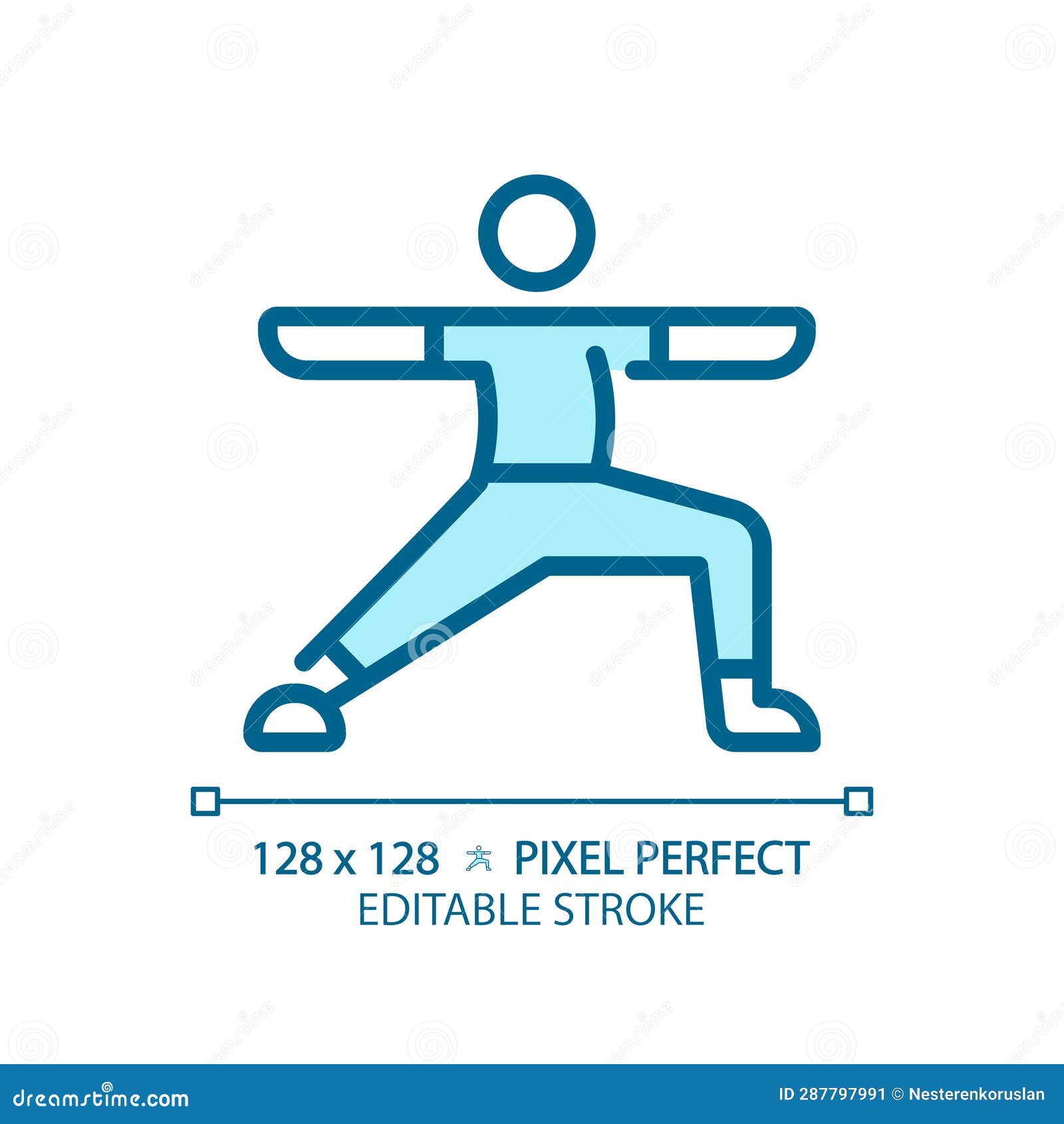 2D Customizable Yoga Exercise Linear Icon Stock Vector - Illustration ...