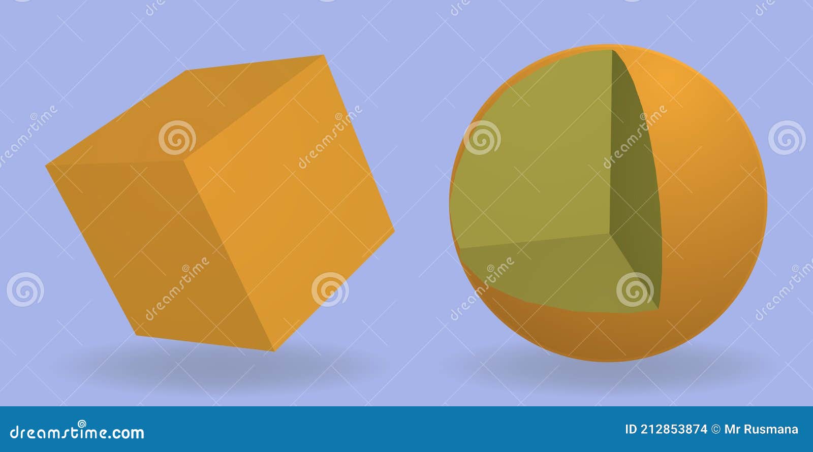 3D Cut Cubes and Spheres, Simple Design Concept. Stock Vector ...