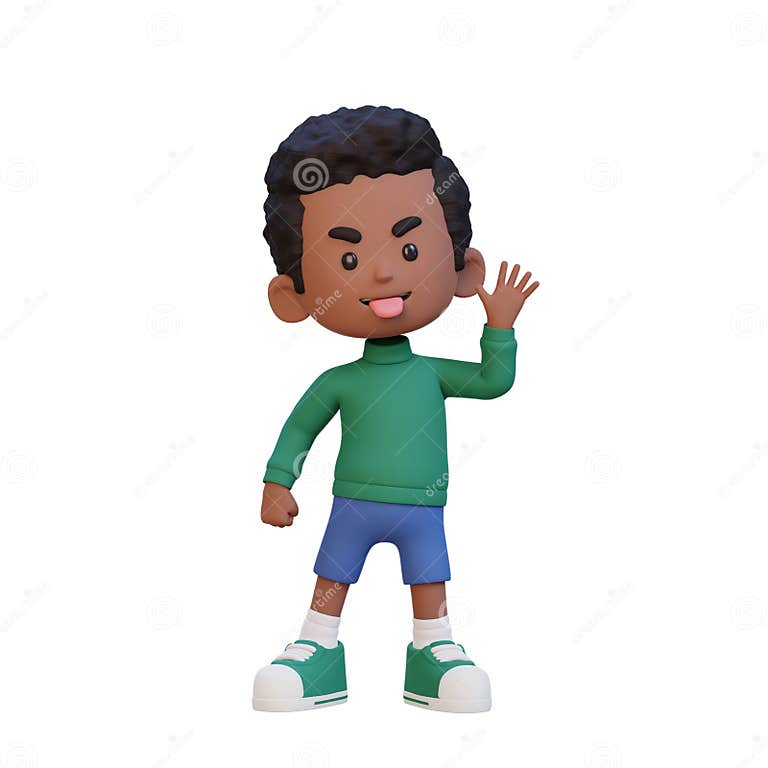 3D cute boy make fun of stock photo. Illustration of male - 321400358