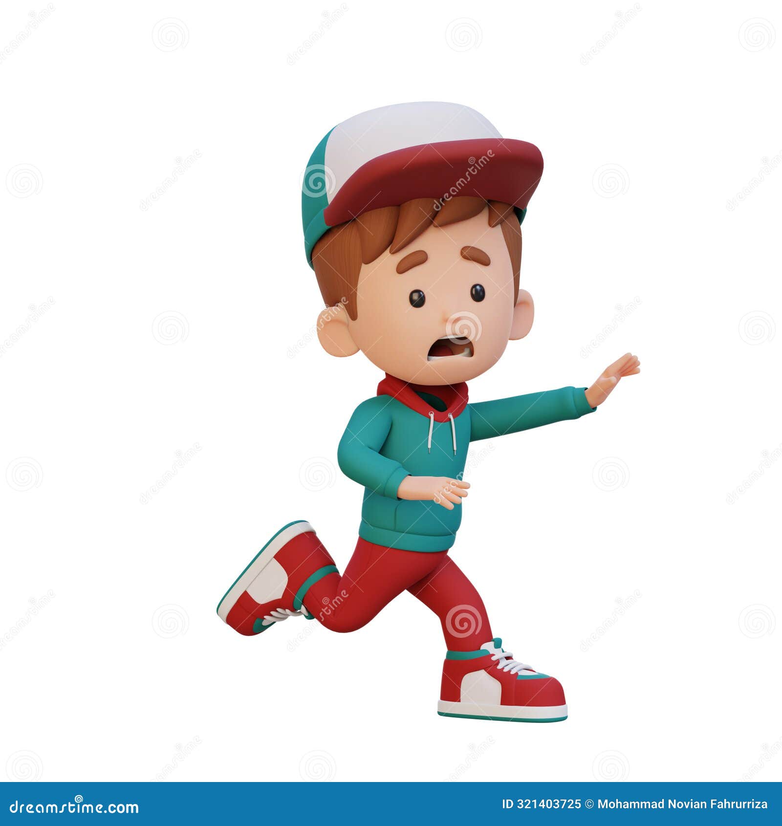 3D cute boy scary run stock image. Illustration of halloween - 321403725