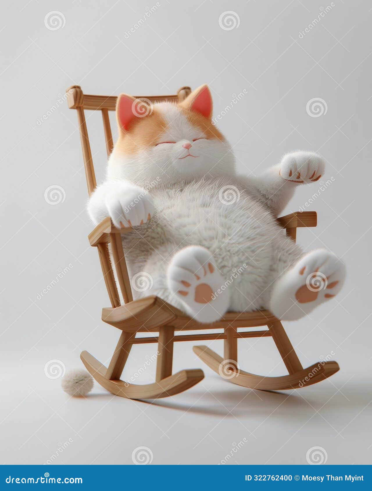 Cute Chubby Fluffy Cat with a Contented Expression Sitting and Chilling ...