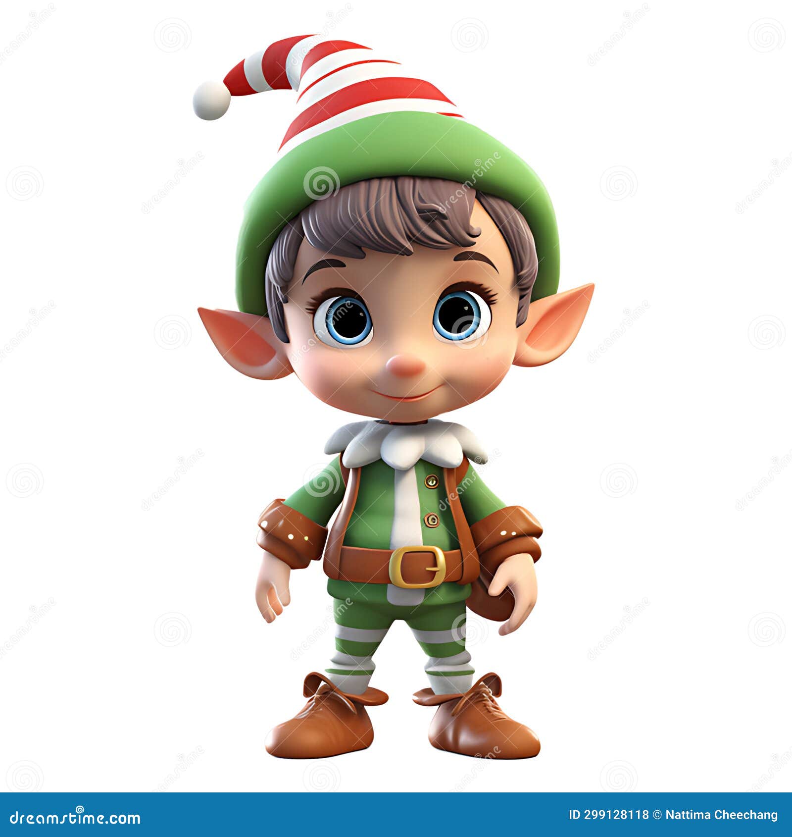 3d Cute Elf stock illustration. Illustration of winter - 299128118