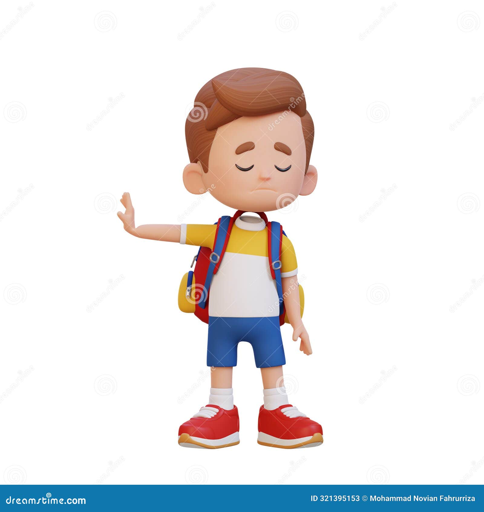 3D Cute Kid Character Rejection Pose Stock Image - Illustration of show ...