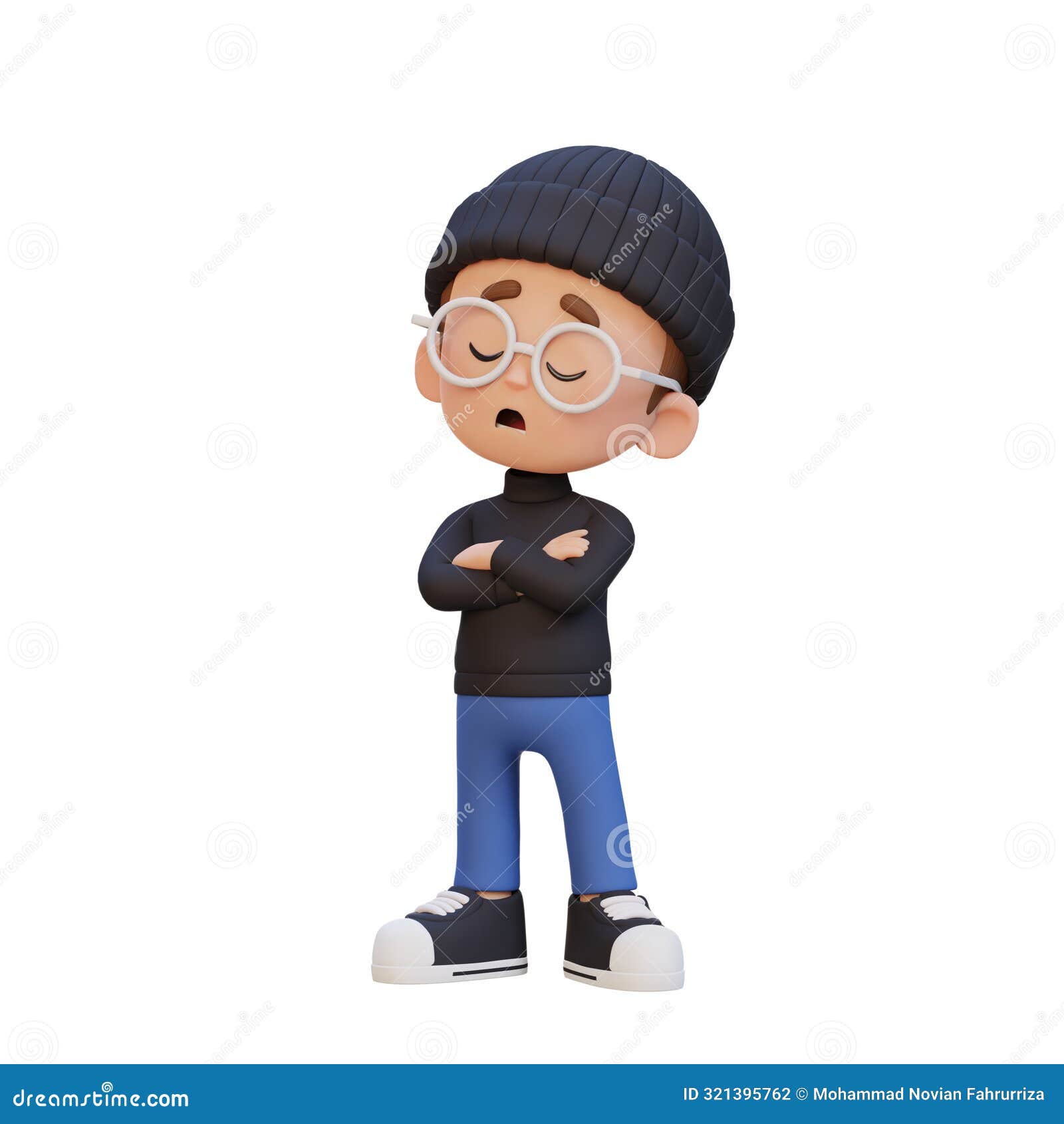 3D Cute Kid Character Rejection Pose Stock Photo - Illustration of ...