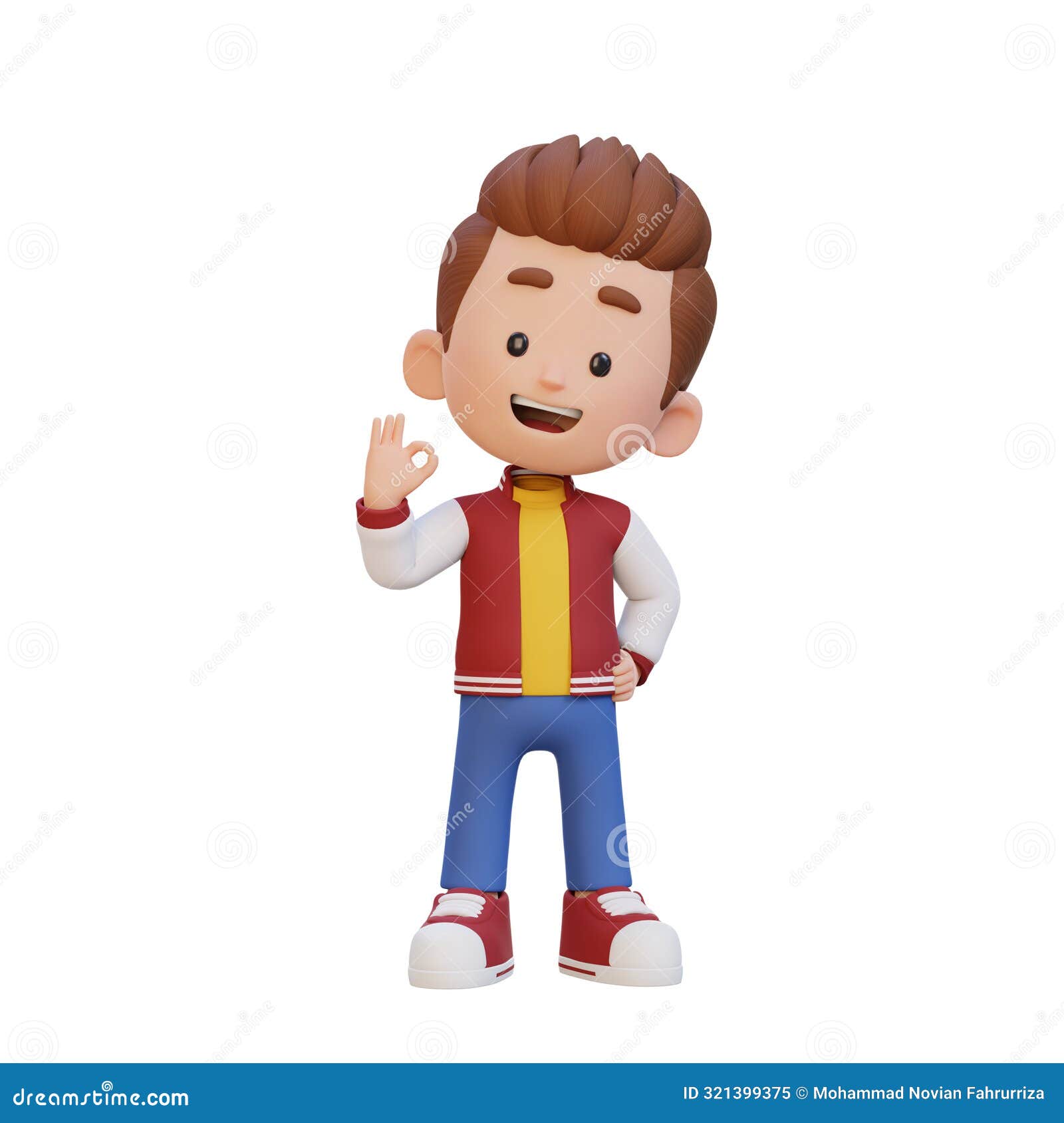3D cute kid give ok sign stock image. Illustration of human - 321399375