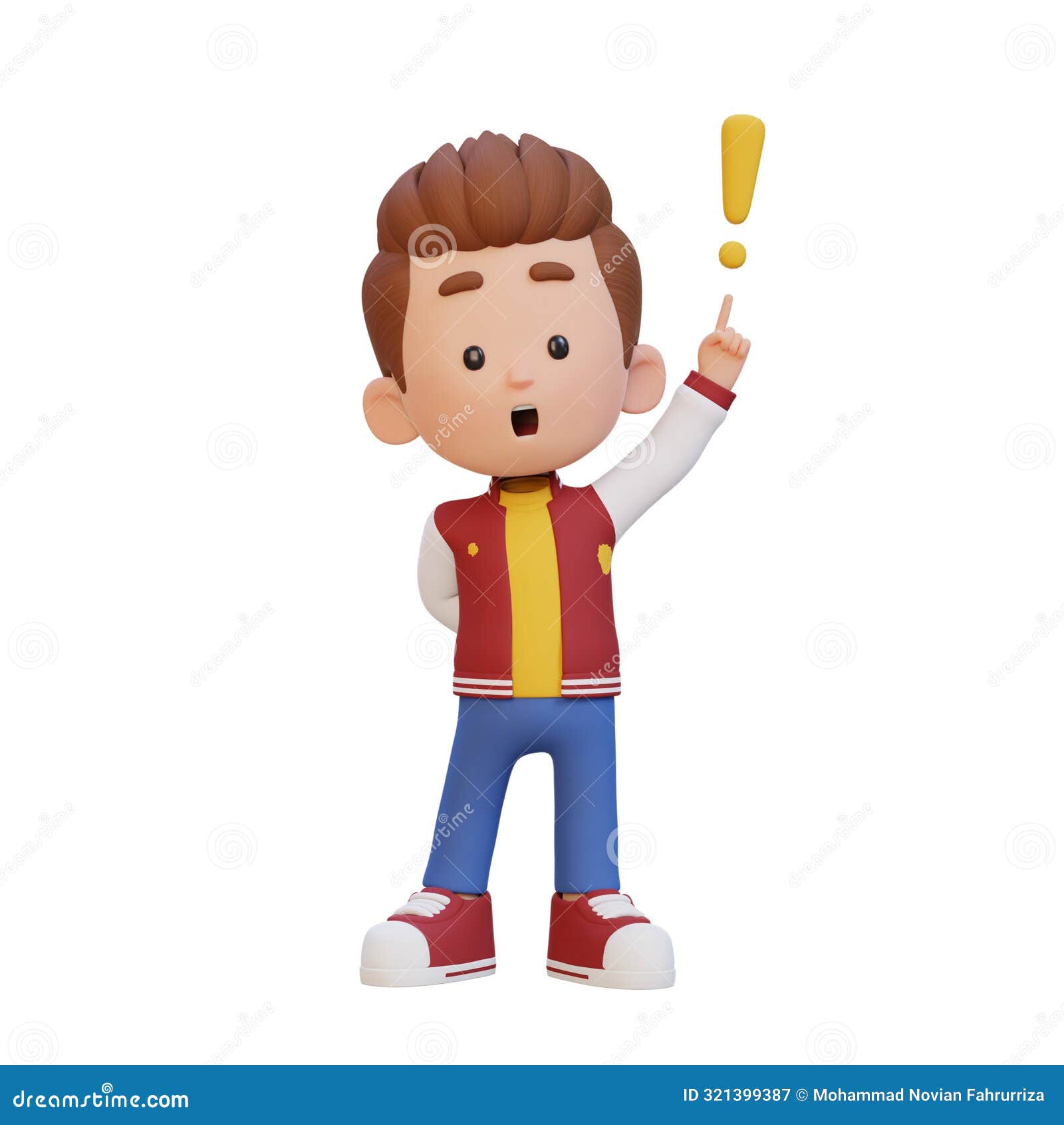 3D cute kid got an idea stock image. Illustration of graphic - 321399387
