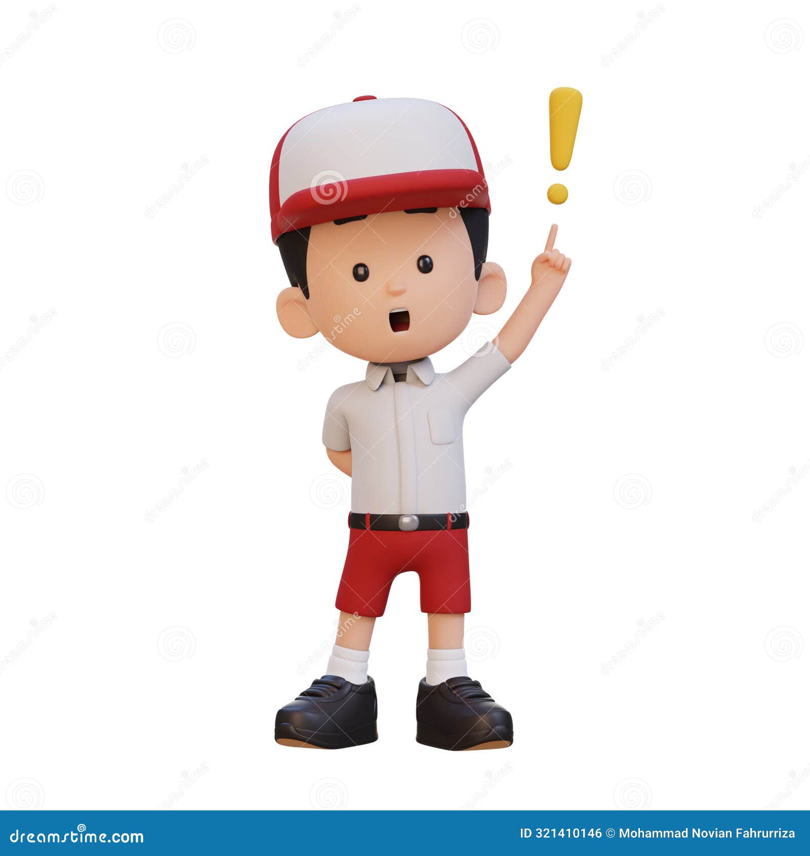 3D cute kid got an idea stock photo. Illustration of element - 321410146