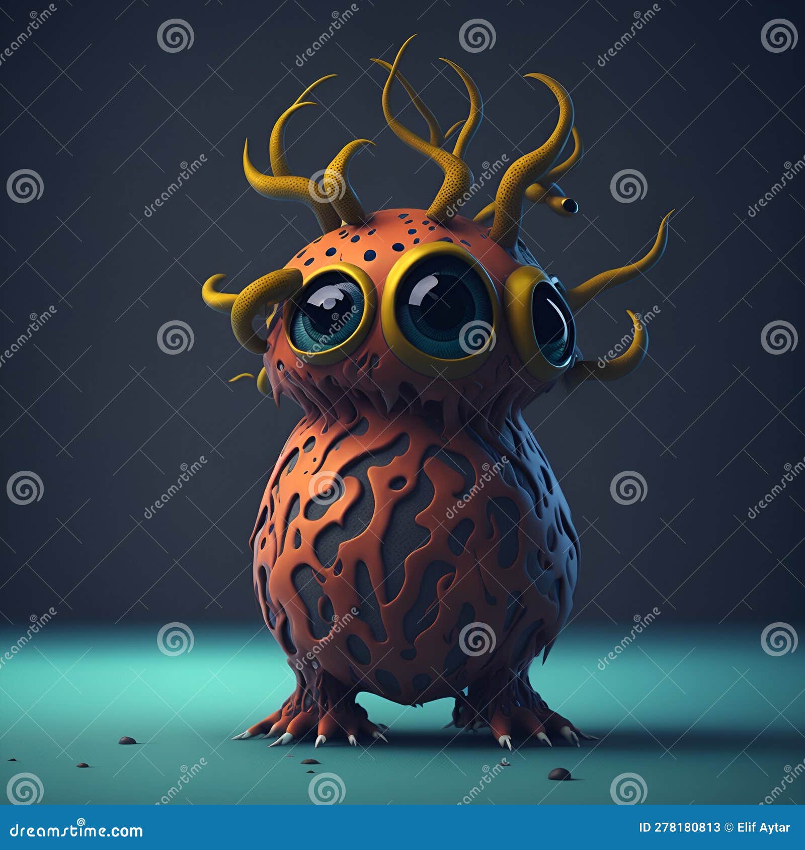 Monster Mushroom Inking Illustration Artwork Cartoon Vector ...