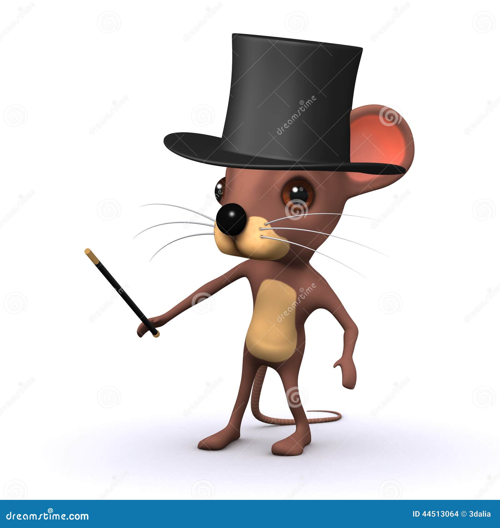 3d Cute Mouse is a Great Magician Stock Illustration - Illustration of ...