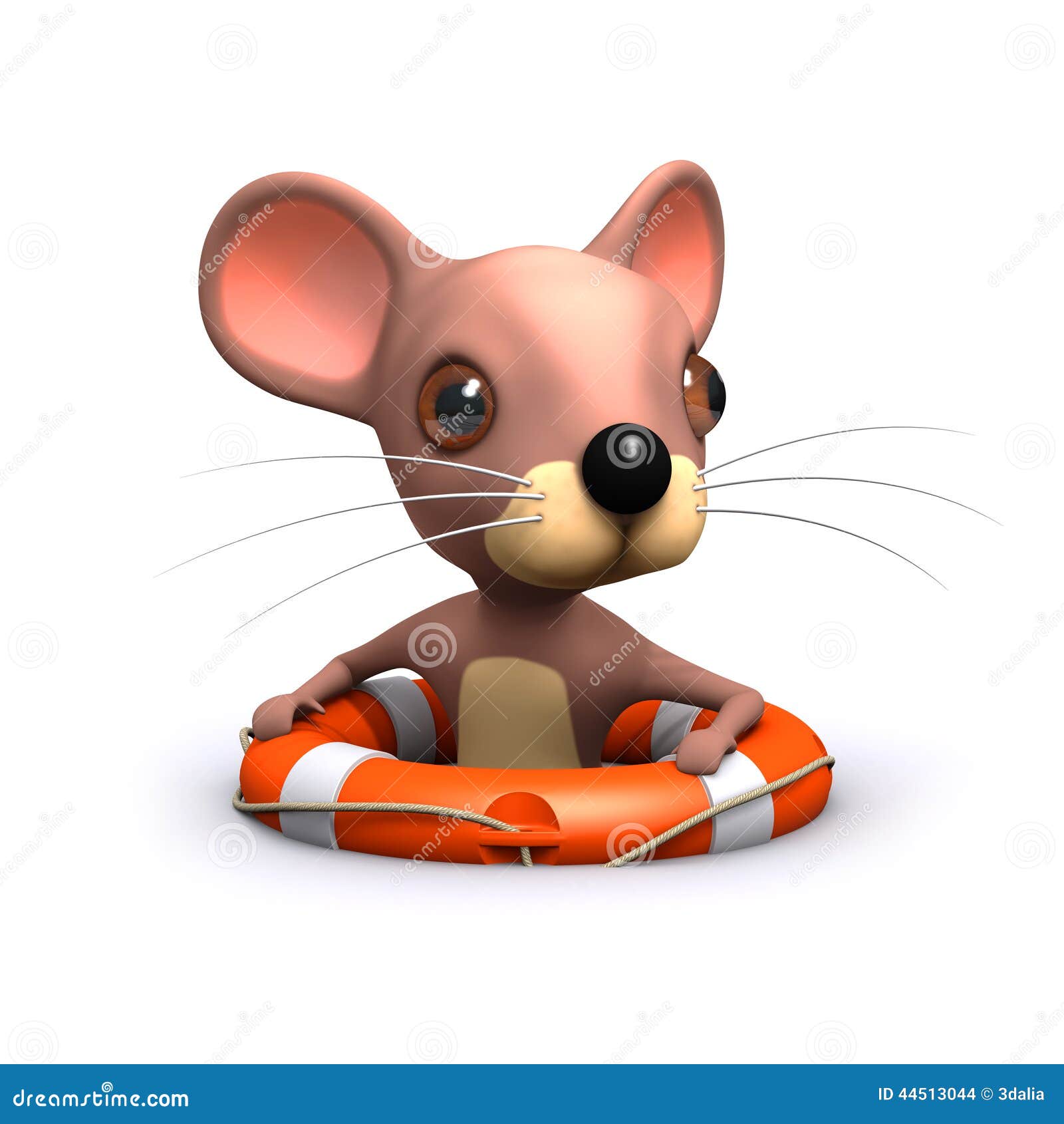 3d Cute Mouse Has Been Rescued Stock Illustration - Illustration of ...