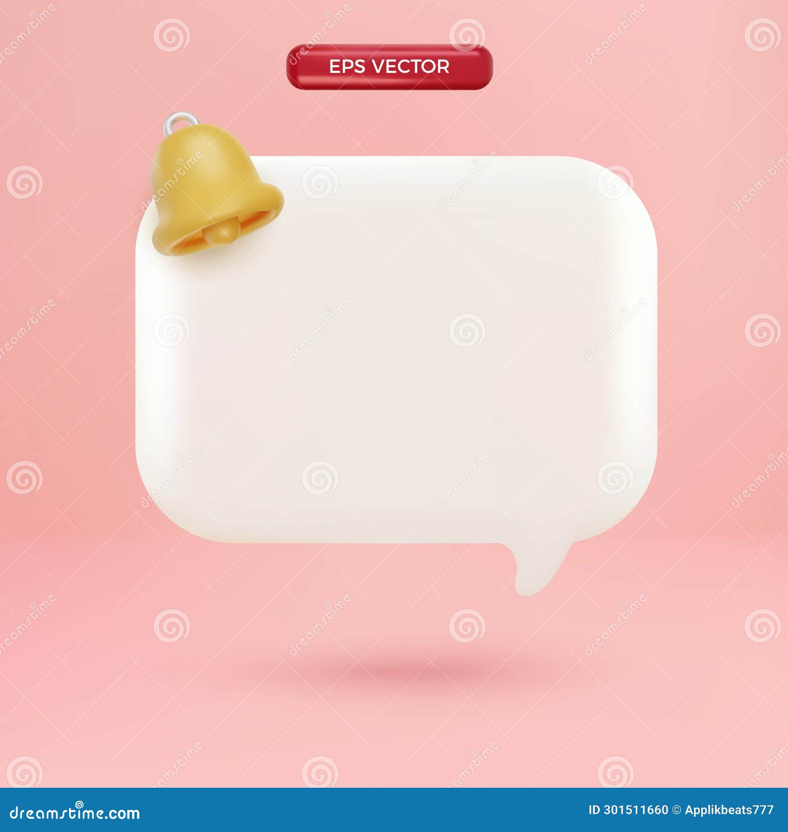 3d Cute Notification Blue Holographic Bell Icon For Social Media ...