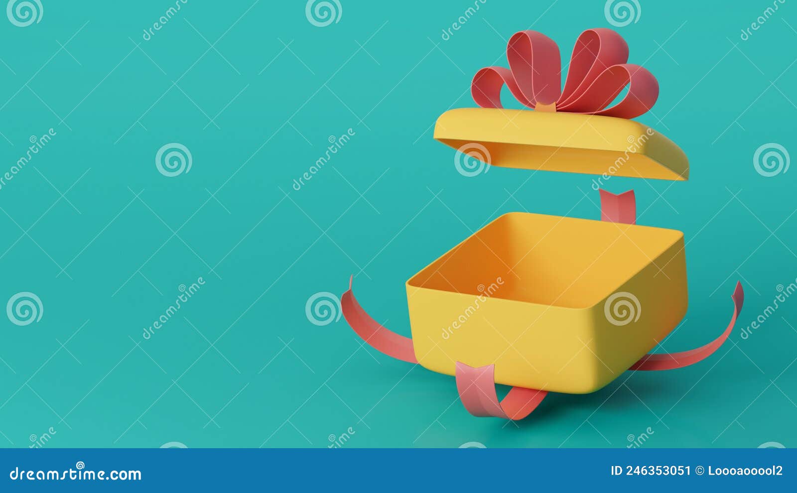 3D Cute Open Gift Box for Celebrations. 3D Rendering Stock Illustration ...