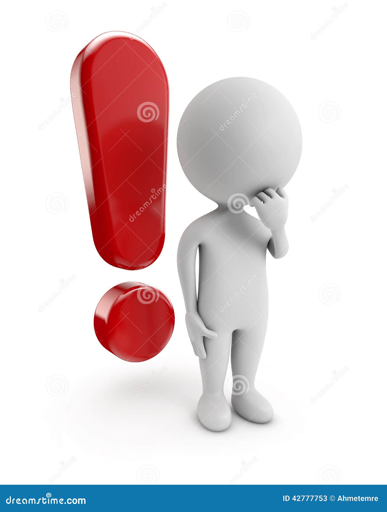 3d Man With Exclamation Sign Royalty-Free Stock Photo | CartoonDealer ...