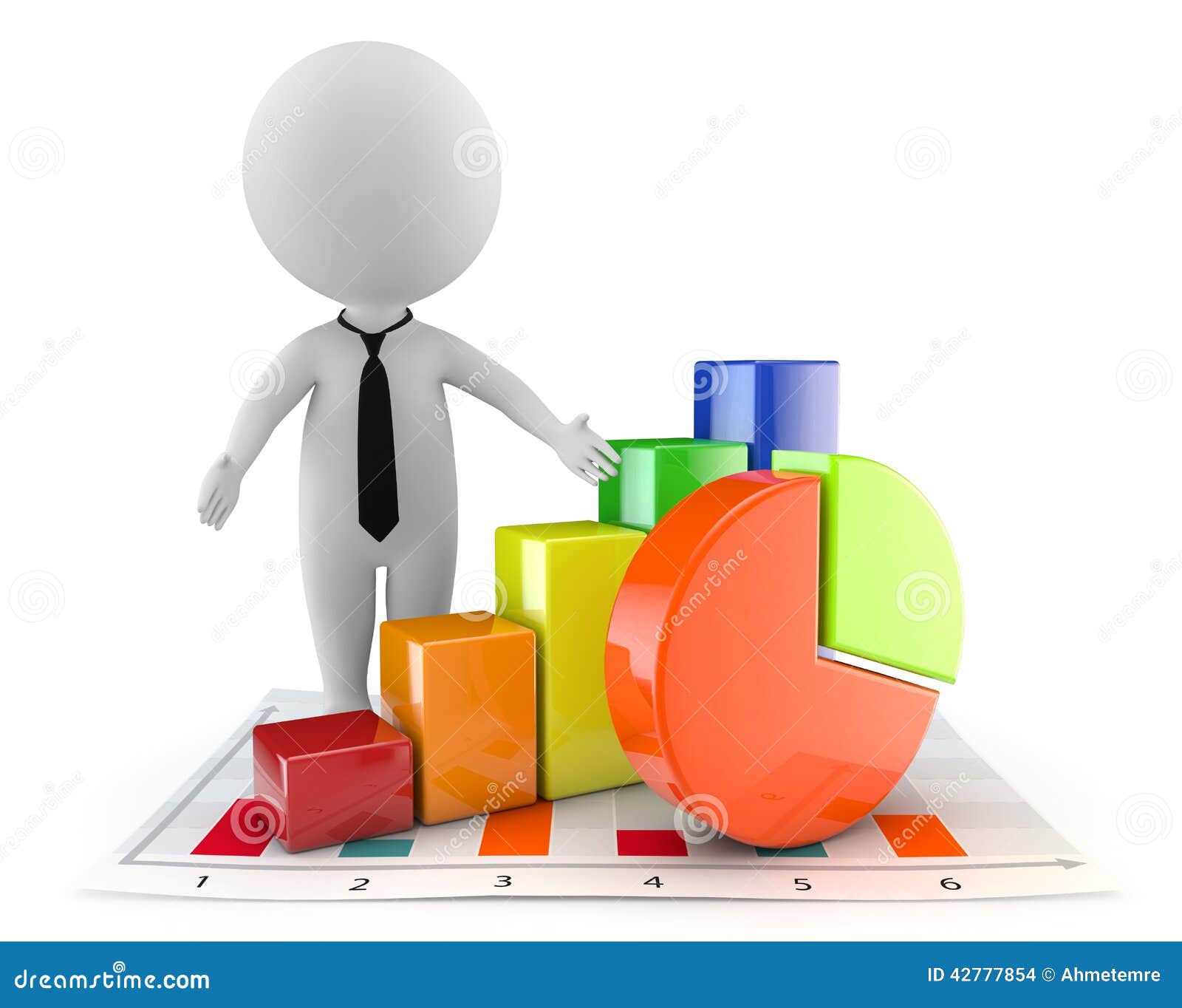 3d Cute People - Financial Document and Graph Stock Illustration ...