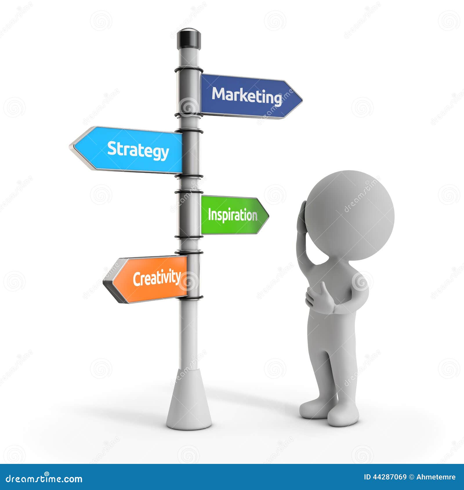 3d Cute People - Thoughtful And Standing Business Success Signpost ... 3d Cute People - Thoughtful And Standing Business Success Signpost ...
