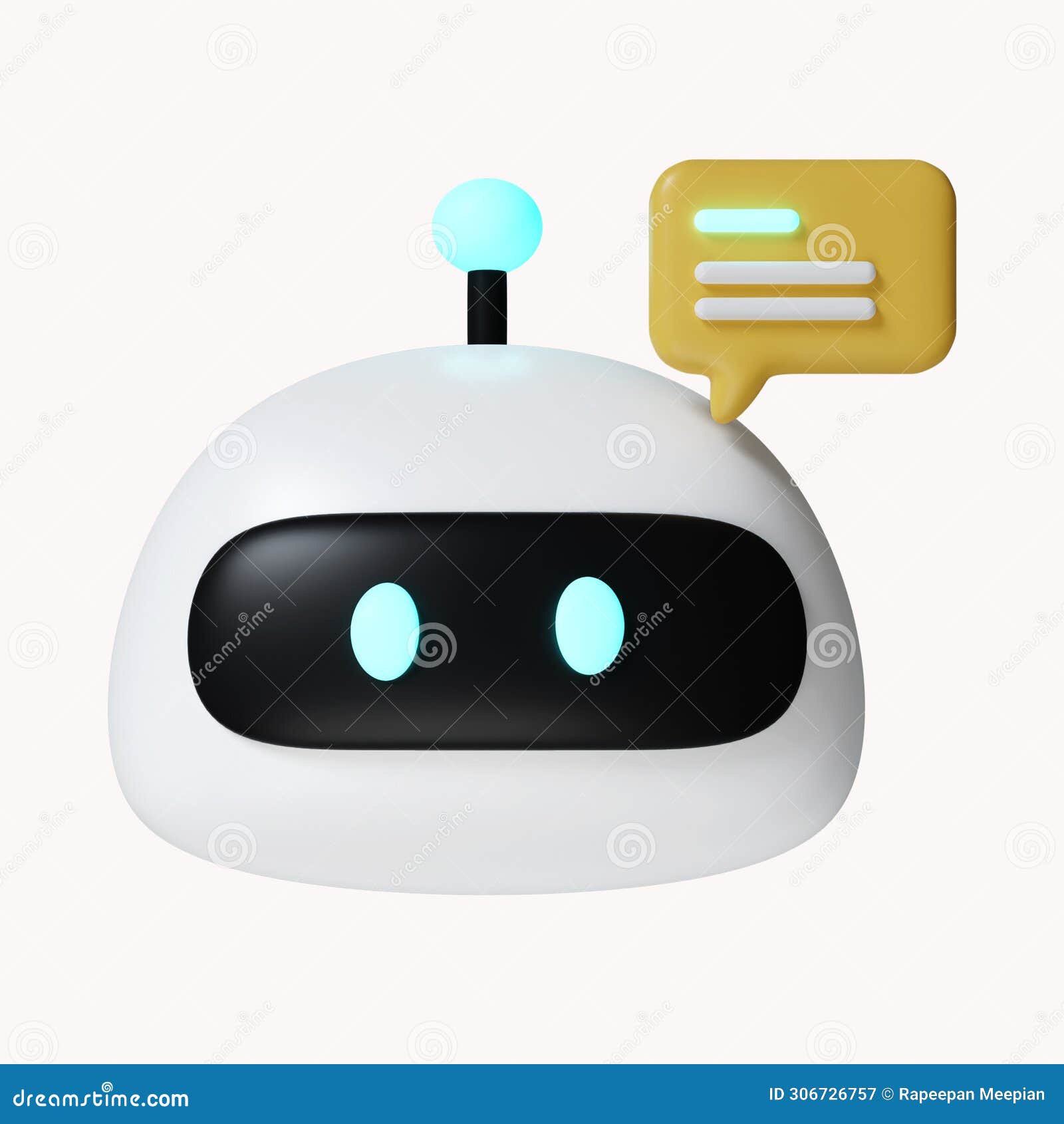 3d Cute Robot Reaching for Text Box. Technology Concept. Icon Isolated ...