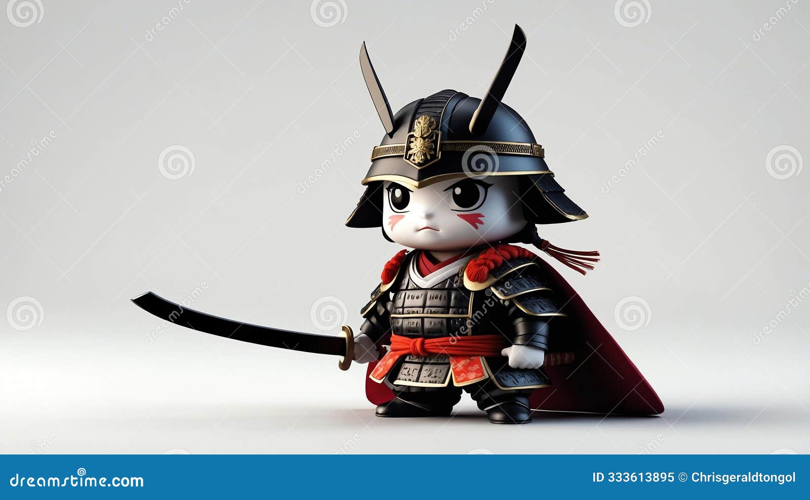 Samurai Character Design With Blue Costume, Pixel Art Royalty-Free ...