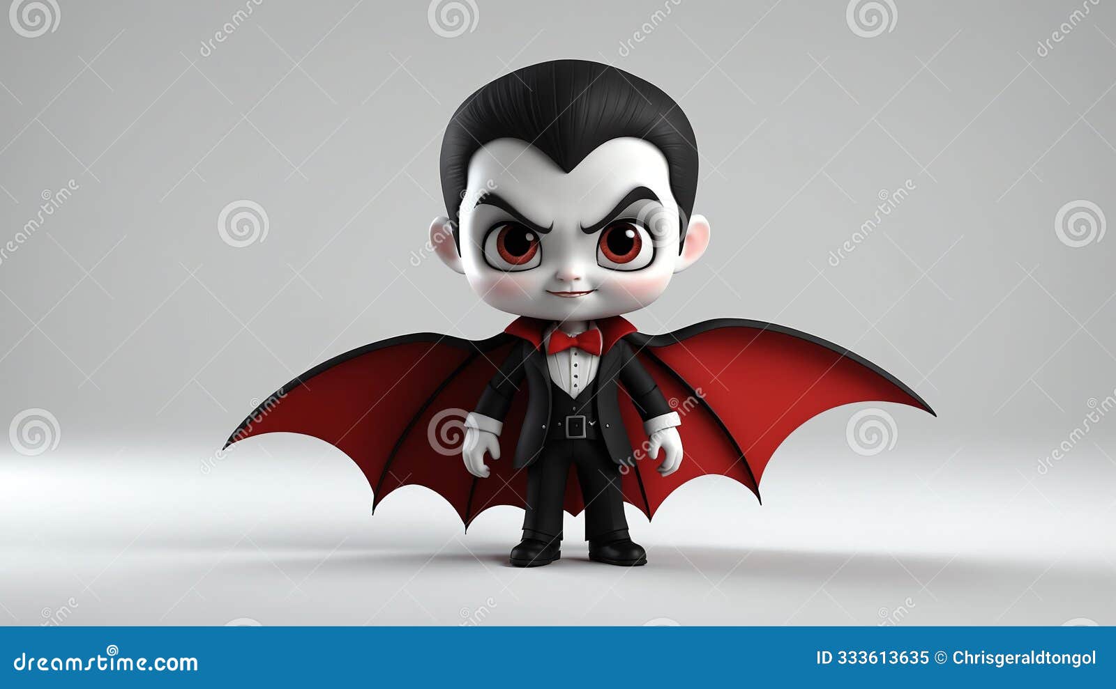 3d Cute Vampire Character Isolated in White Ai Generated Stock ...