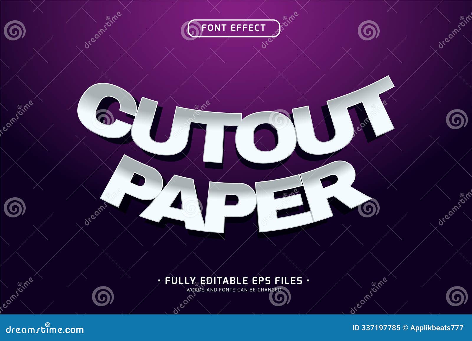 3d Cutout Paper Text Effect Stock Vector - Illustration of sign, font ...
