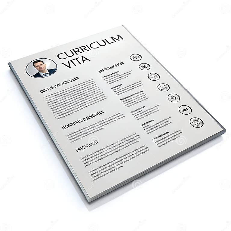 3D CV Illustration Isolated on White Background Stock Illustration - Illustration of market ...