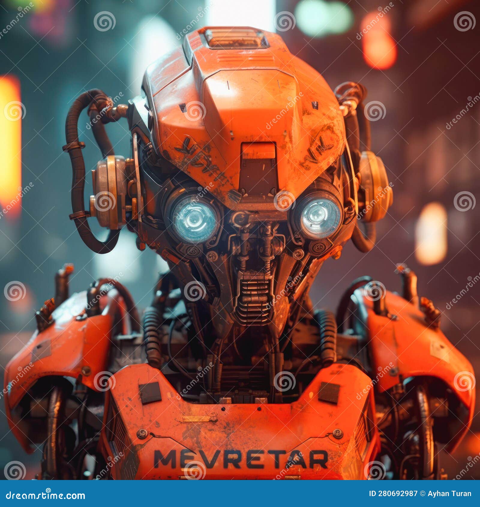 3d Cyber Space Robot Render , Futuristic Concept . Stock Illustration ...