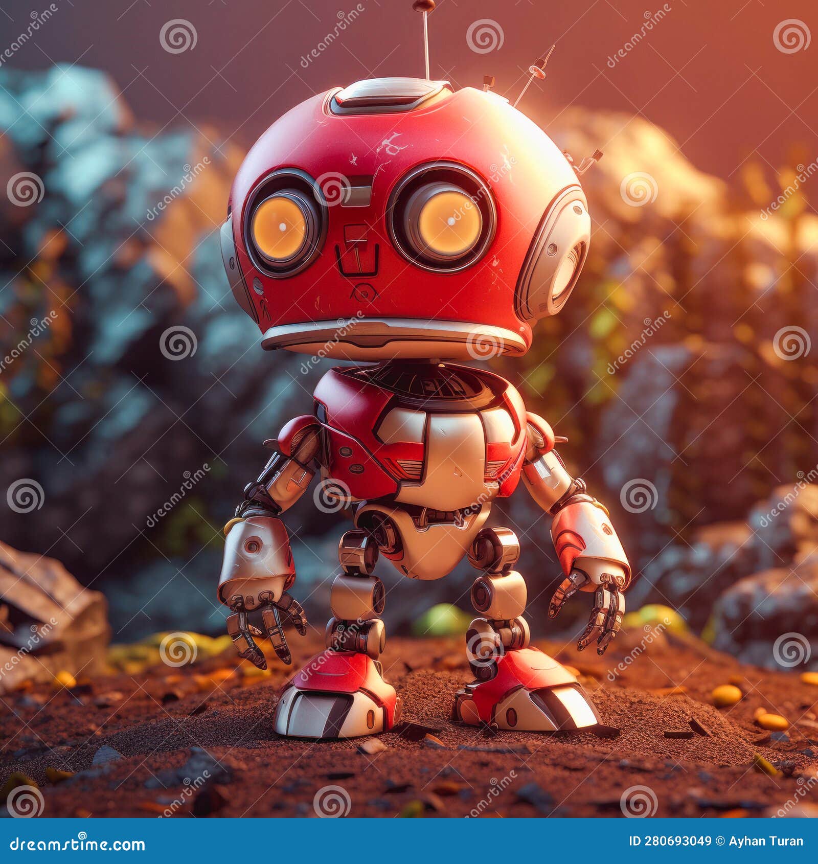 3d Cyber Space Robot Render , Futuristic Concept . Stock Illustration ...