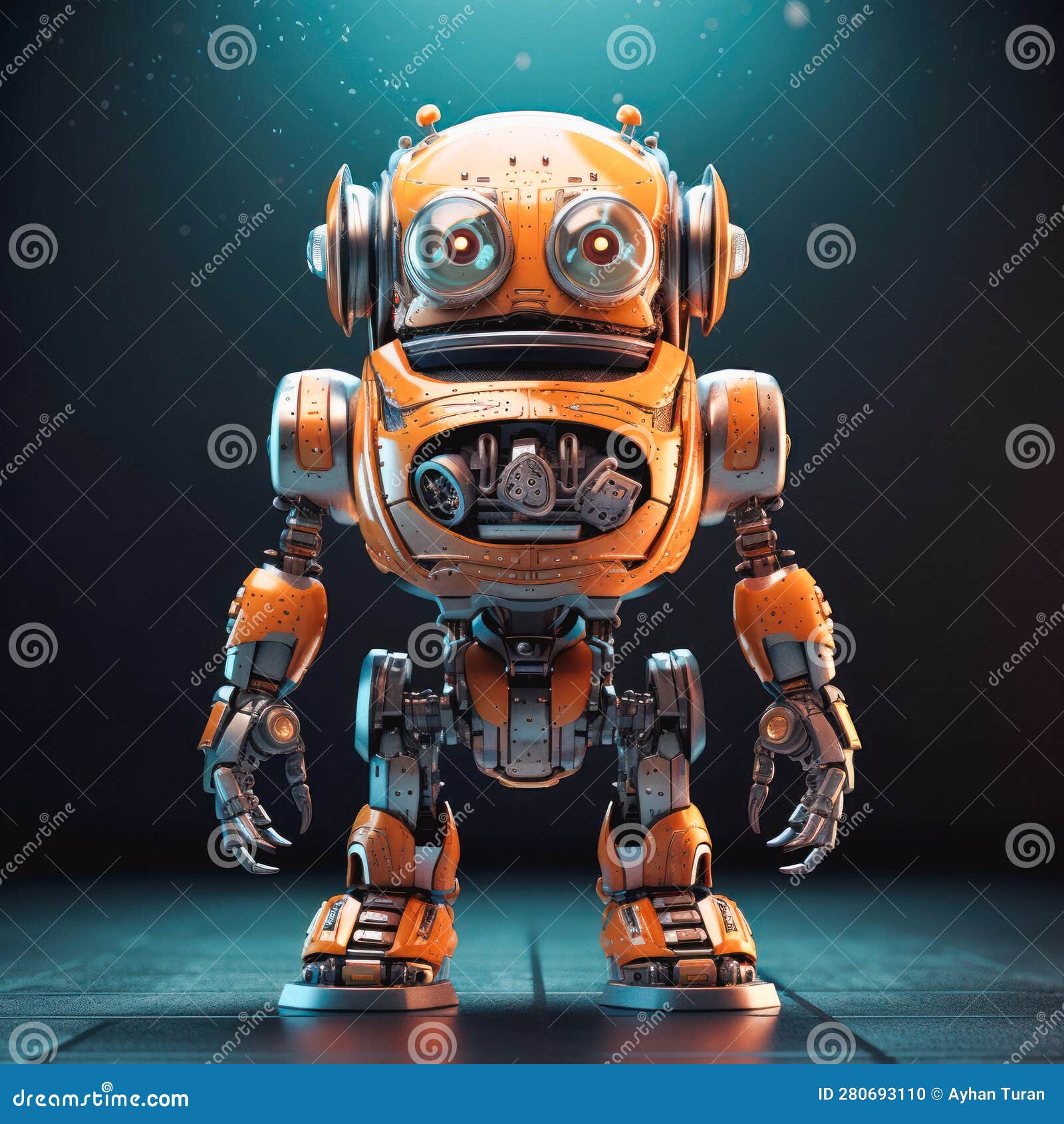 3d Cyber Space Robot Render , Futuristic Concept . Stock Illustration ...