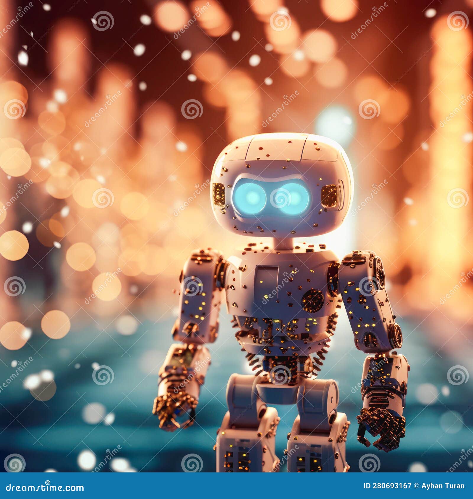 3d Cyber Space Robot Render , Futuristic Concept . Stock Illustration ...