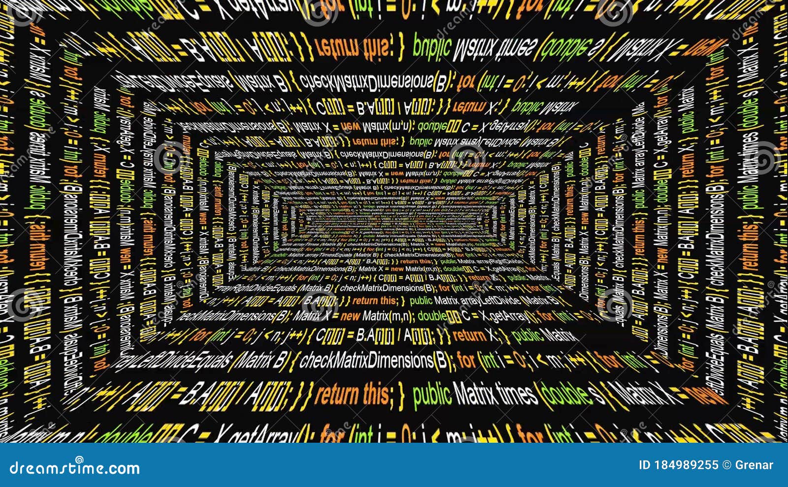 Source Code Corridor Matrix Block Scroll Stock Image - Image of ...