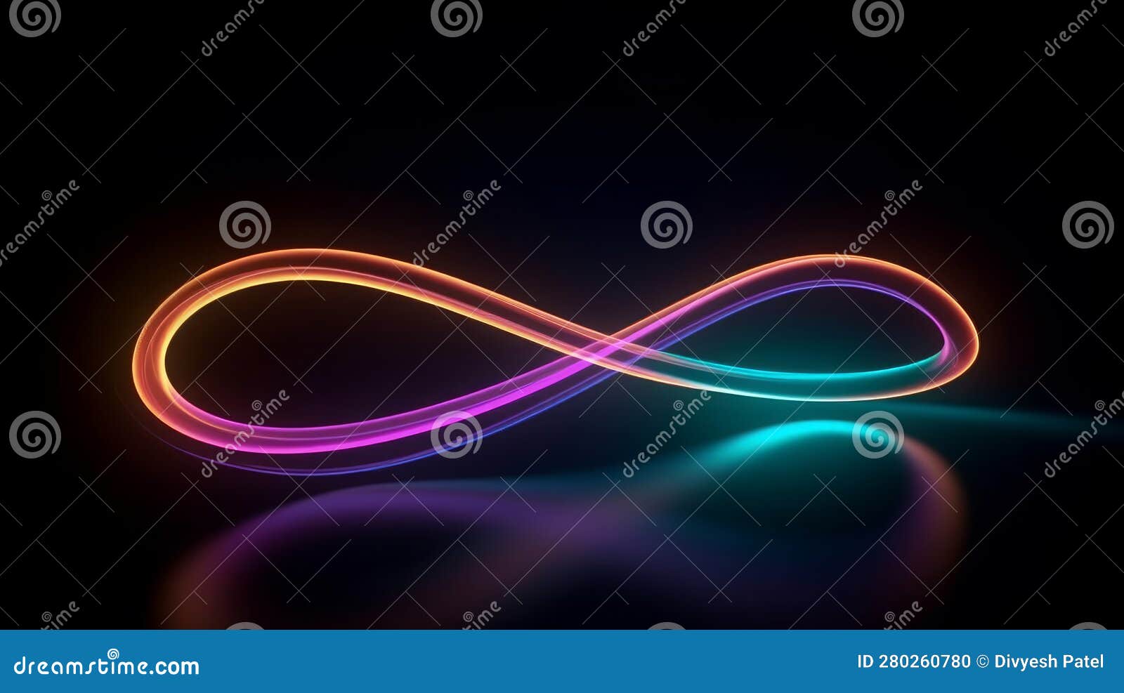 3d Cycled Animation Of Glowing Line Sliding In The Shape Of An Infinity ...