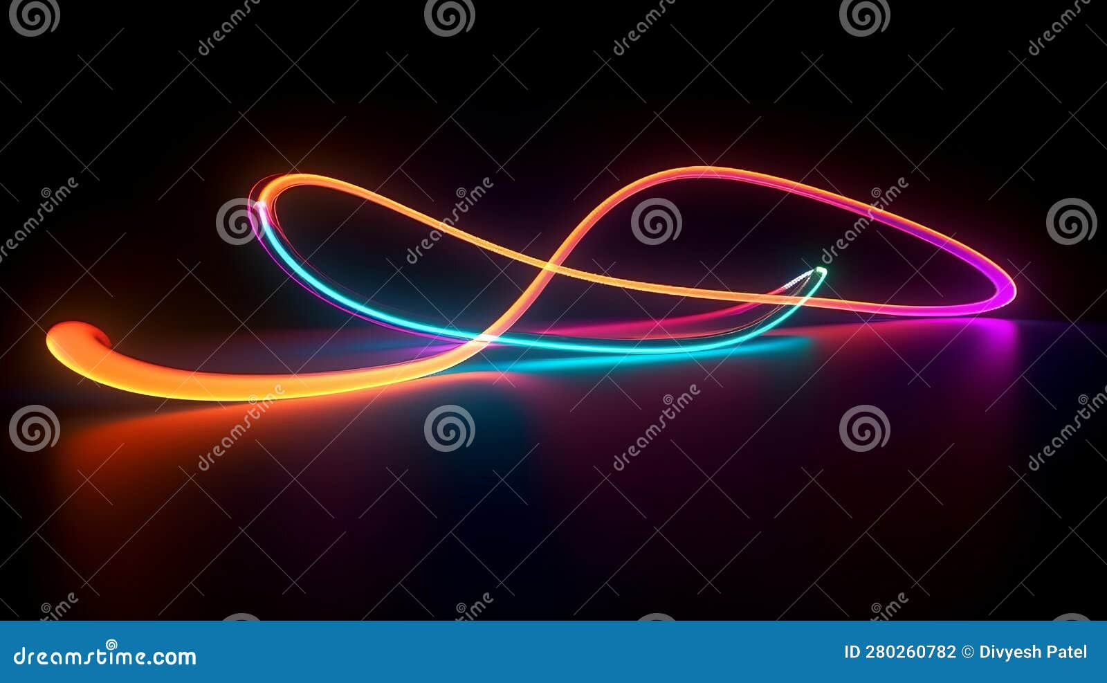 3d Cycled Animation of Glowing Line Sliding in the Shape of an Infinity ...