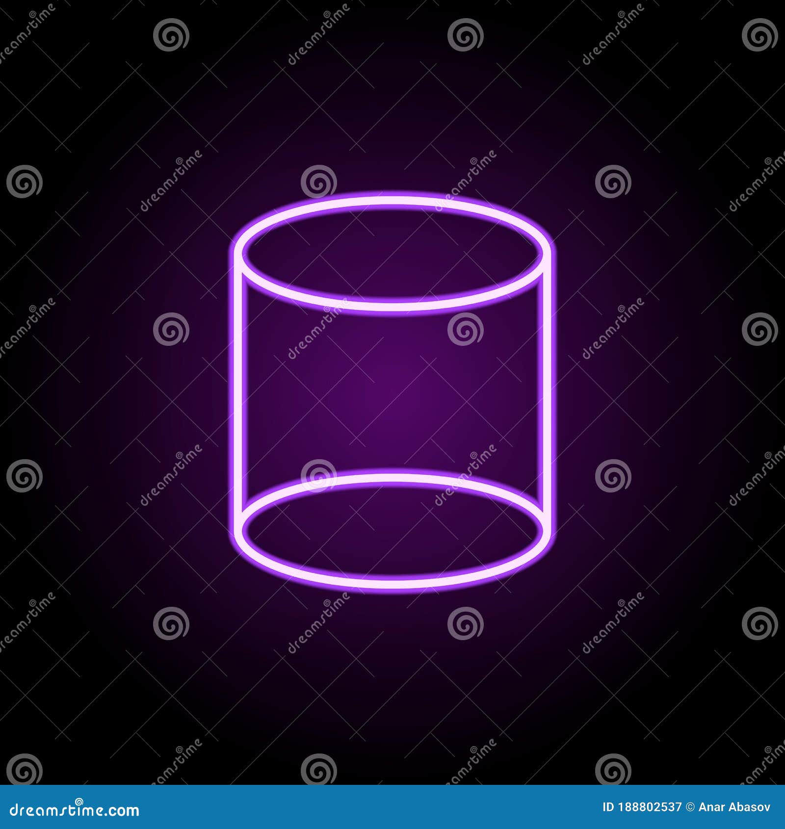 3d Cylinder Neon Icon. Elements of Geometric Figures Set Stock ...